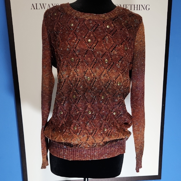 Cato | Sweaters | Cato Brown Sweater With Textured Diamond Pattern And ...
